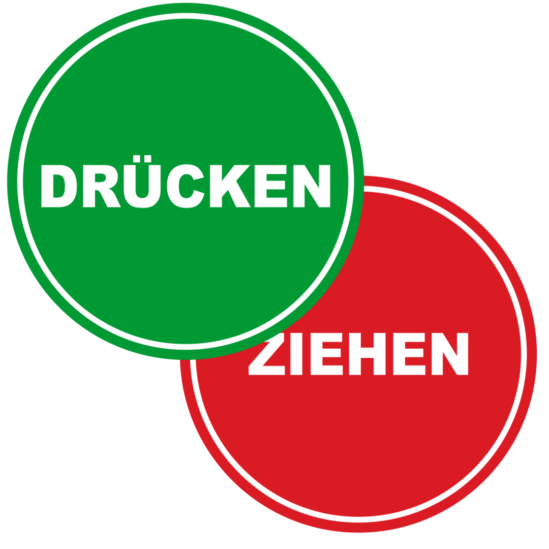 Drücken & Ziehen :-) – Steek Industrieschilder GmbH & Co. KG